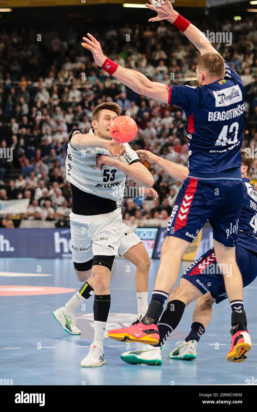 23 March 2024, Schleswig-Holstein, Kiel: Handball: Bundesliga, THW Kiel ...