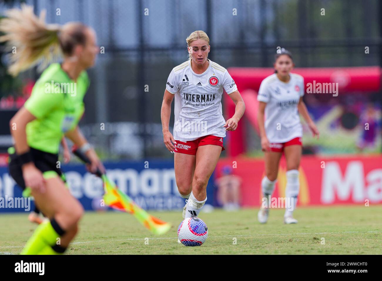 Danika Matos of the Wanderers controls the ball during the A-League ...