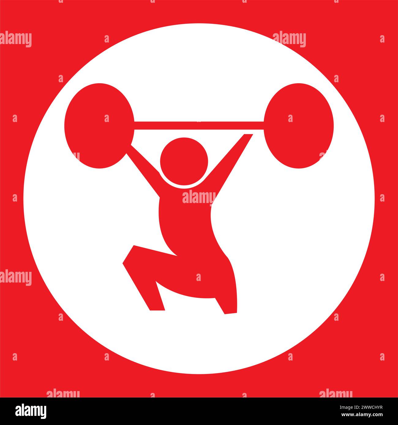 weight lifting icon in red and circle shape Stock Vector Image & Art ...