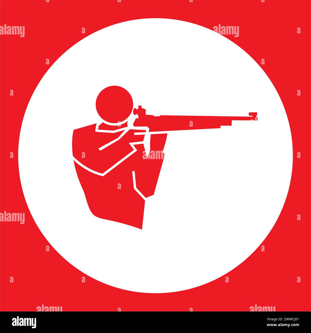 athlete shooter icon in red and circle shape Stock Vector Image & Art ...