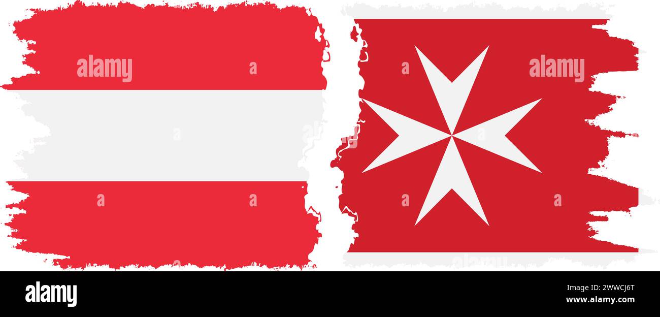 Malta and Austria grunge flags connection, vector Stock Vector Image ...
