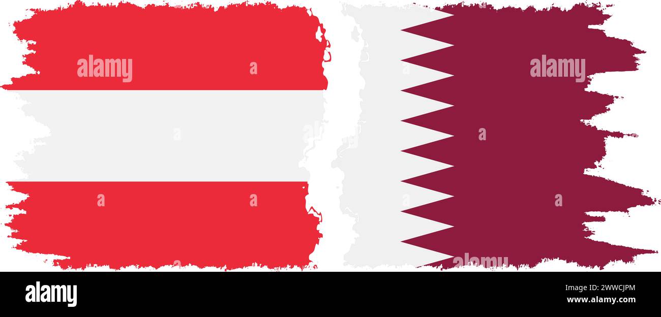 Qatar and Austria grunge flags connection, vector Stock Vector Image ...