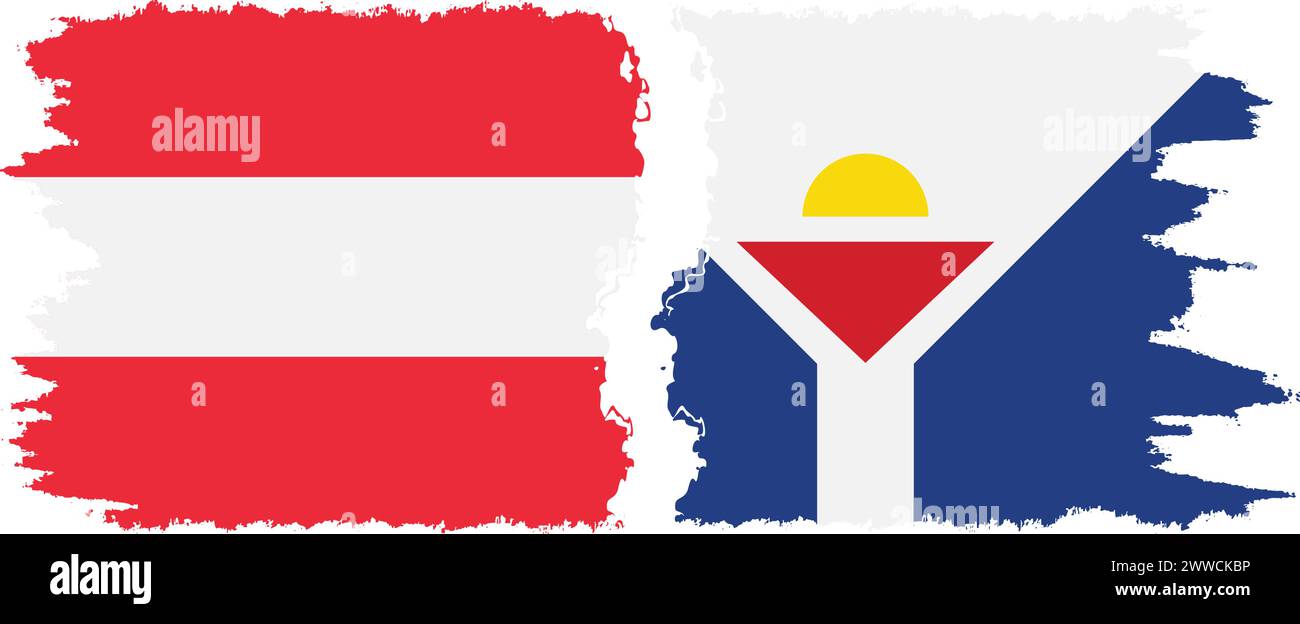Saint Martin and Austria grunge flags connection, vector Stock Vector ...