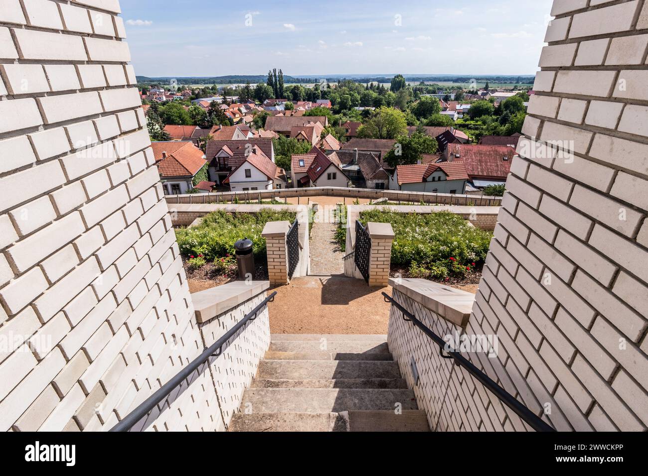 View of monastery terraces in Lysa nad Labem town, Czech Republic Stock ...