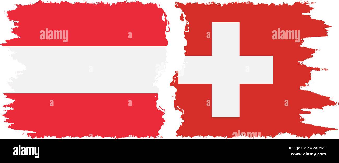 Switzerland and Austria grunge flags connection, vector Stock Vector ...