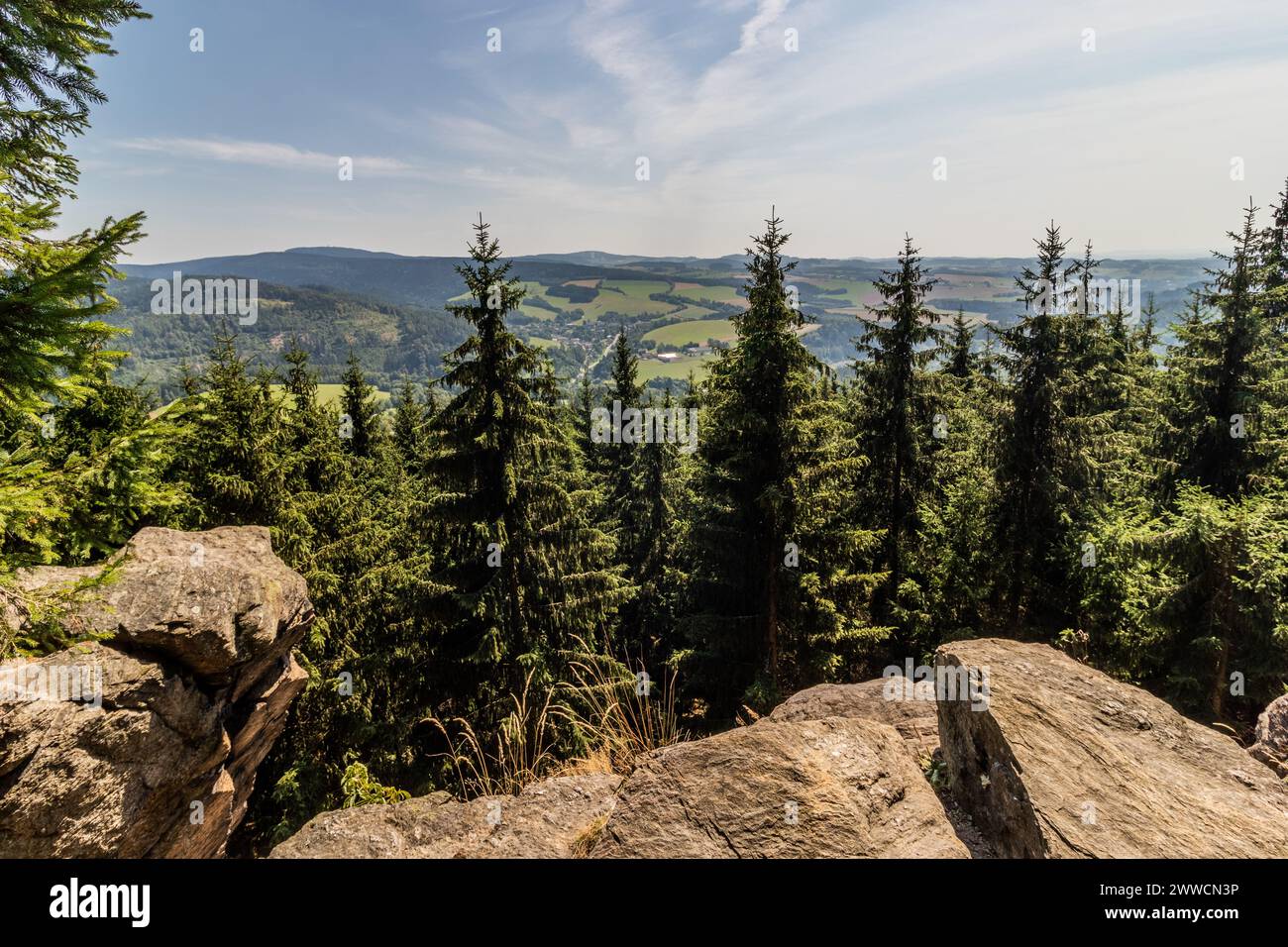 Viewpoint at Studeny mountain in Orlicke mountains, Czech Republic ...
