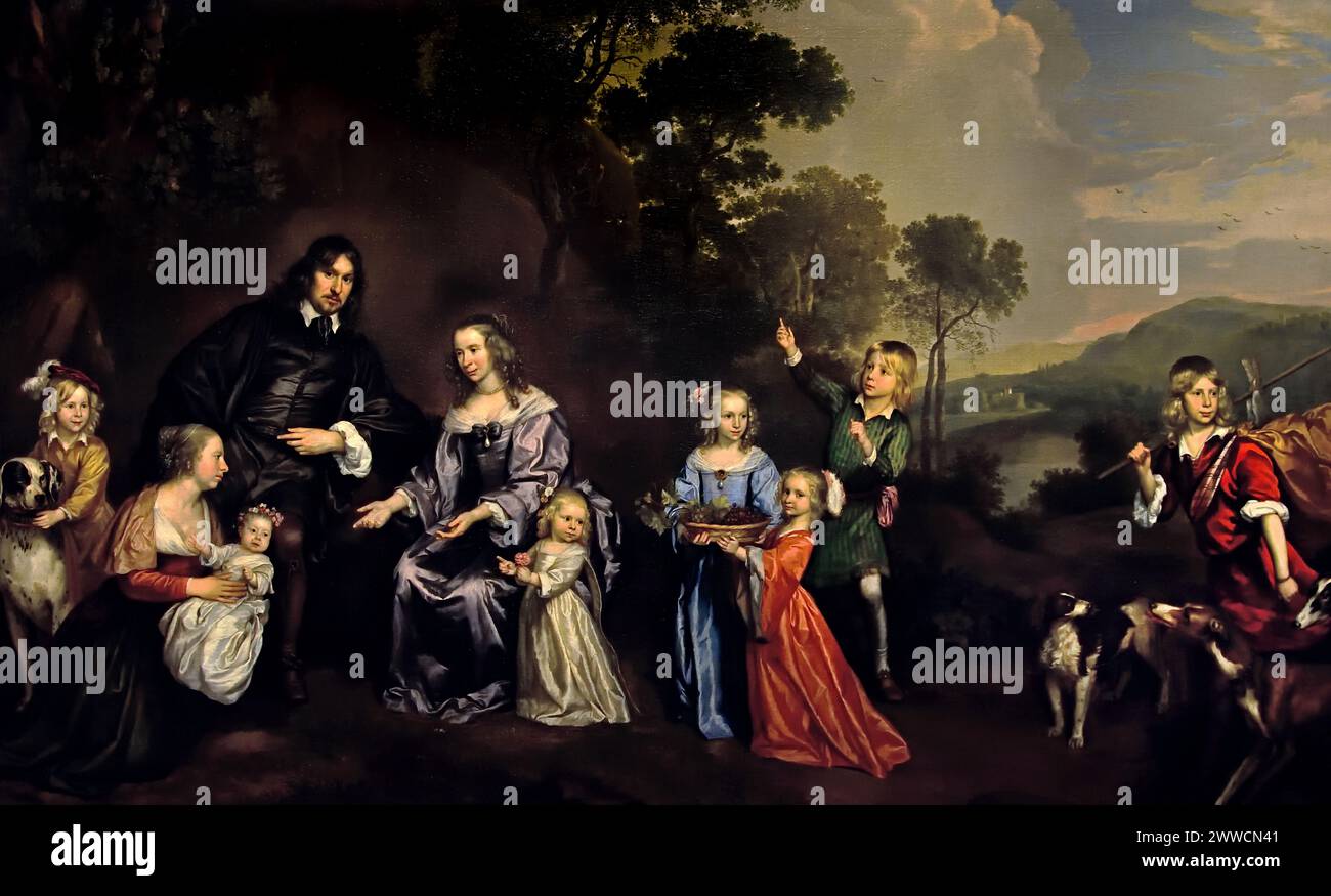 Willem van der Does with wife and children by Johannes Mijtens 1650 ...