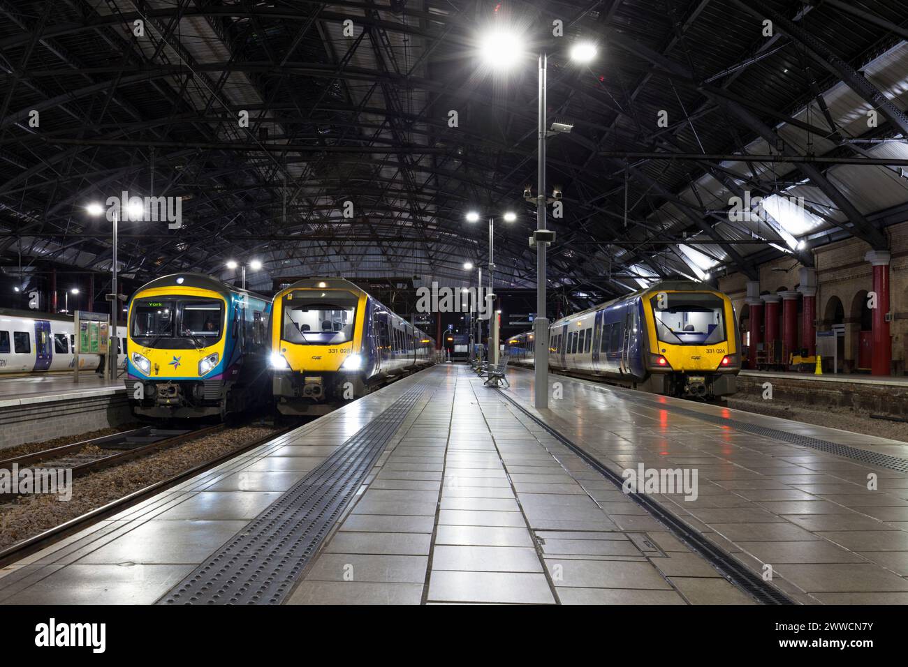 Transpennine Express and Northern Rail trains under the roof at ...