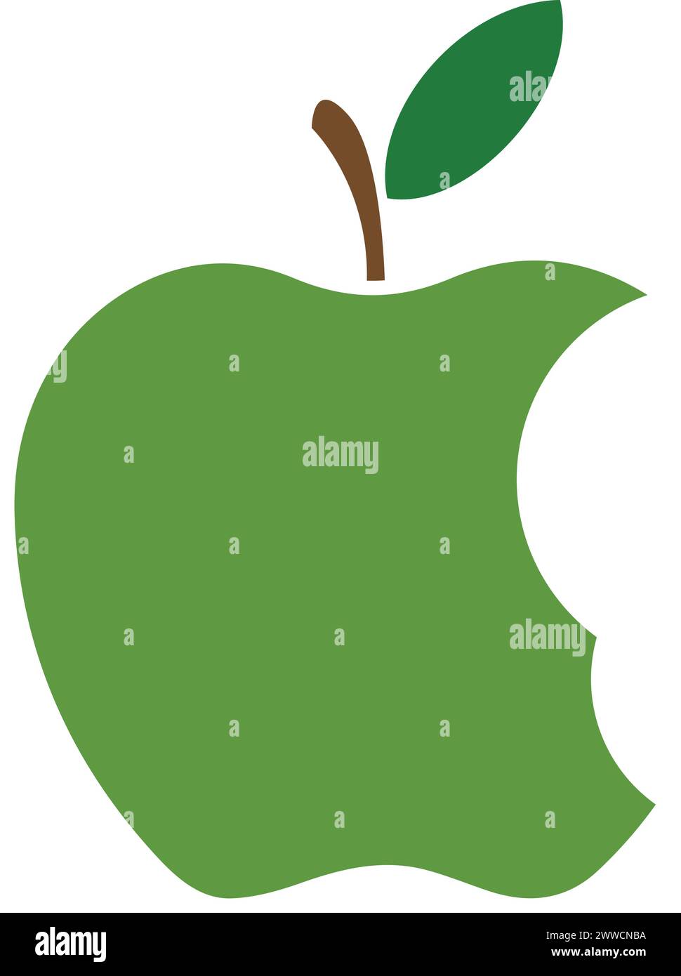 Bitten green apple icon. Vector illustration Stock Vector Image & Art ...