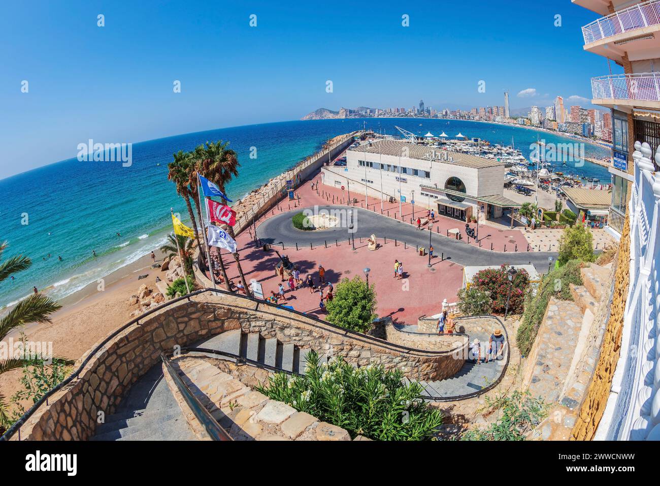BENIDORM, SPAIN - AUGUST 13, 2020: View of skyscrapers of the city from ...