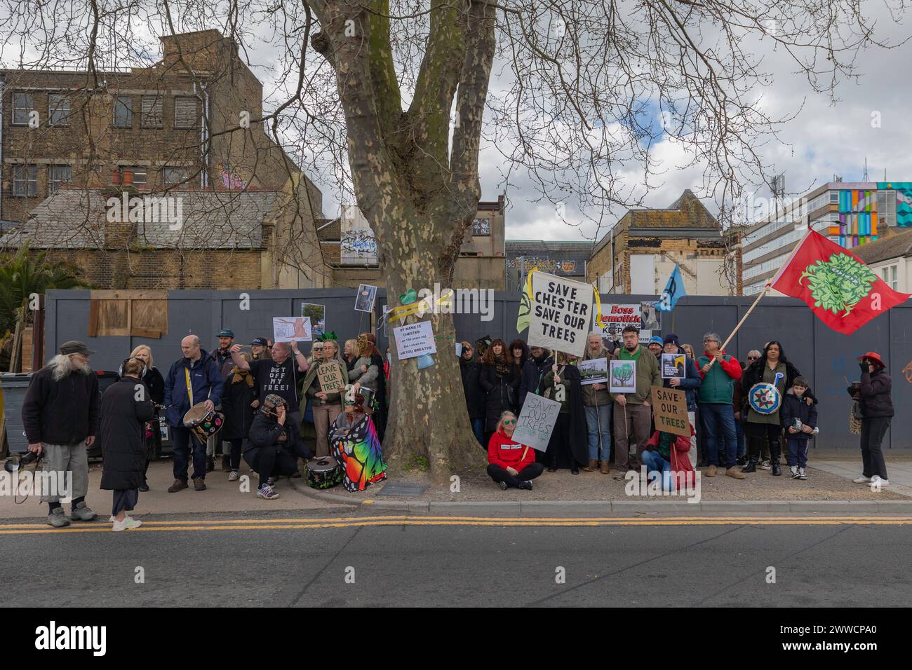 Southend on Sea, UK. 23rd Mar, 2024. Protesters and environmentalists ...