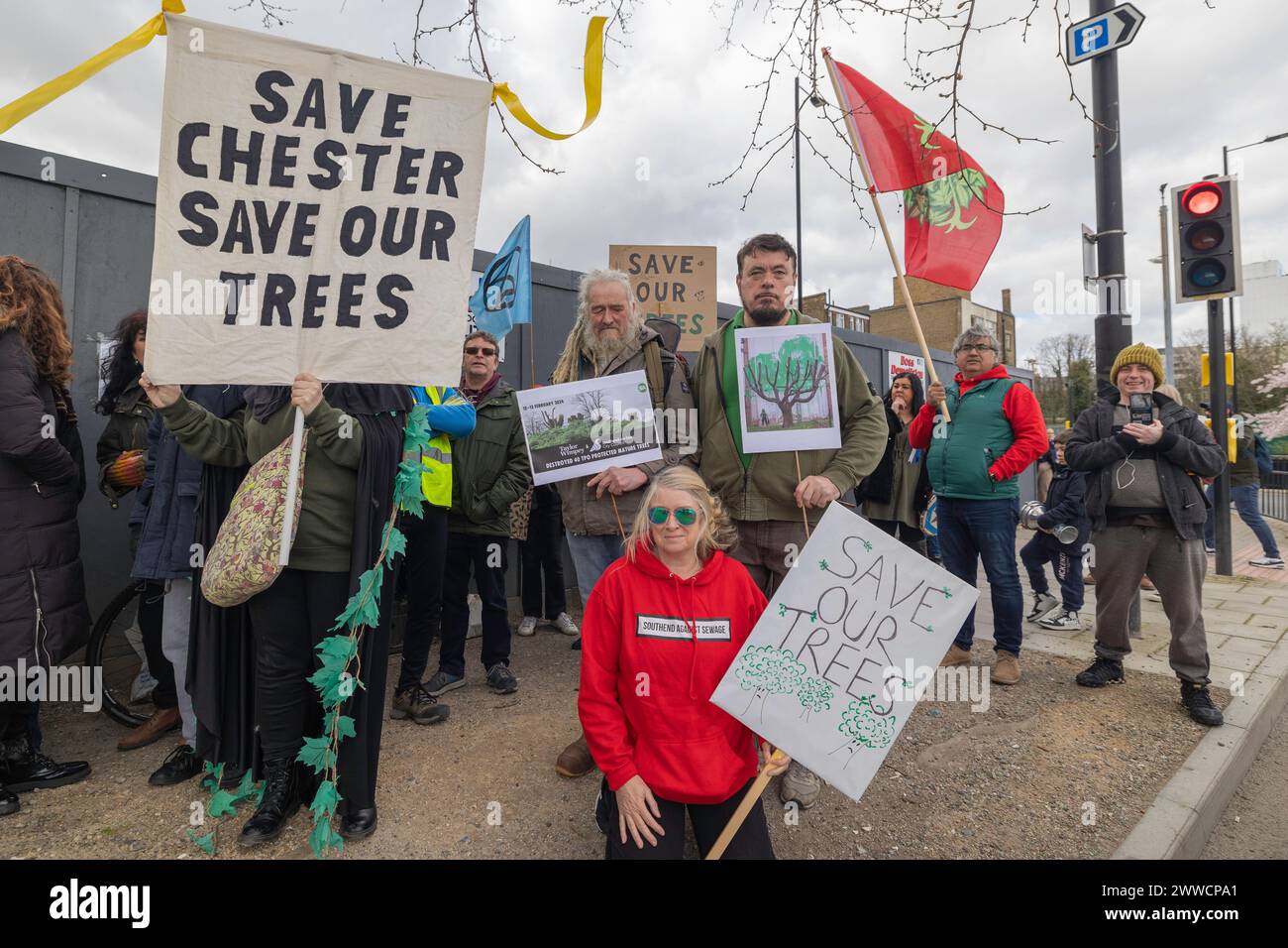 Southend on Sea, UK. 23rd Mar, 2024. Protesters and environmentalists ...