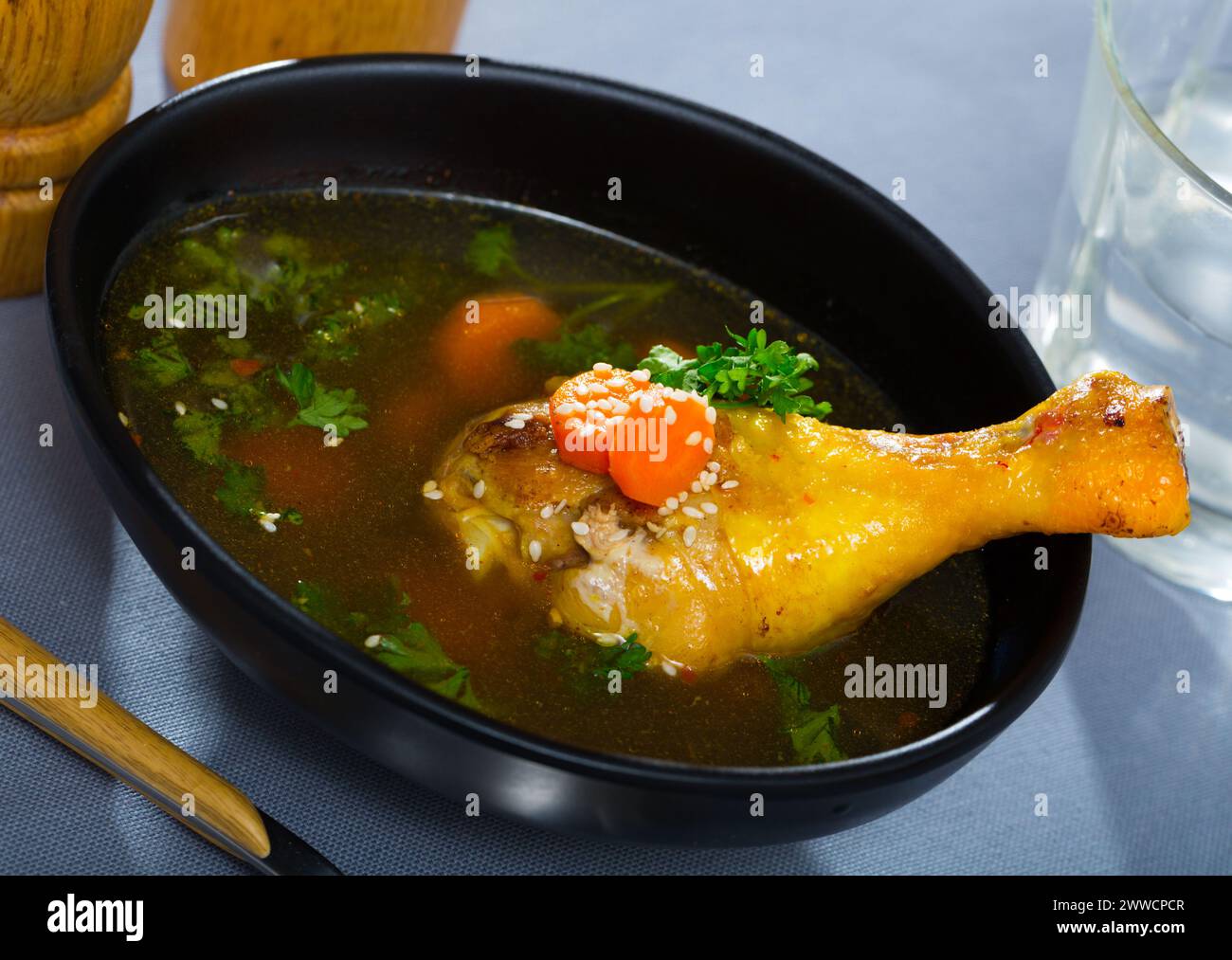Dietary chicken broth soup hi-res stock photography and images - Alamy