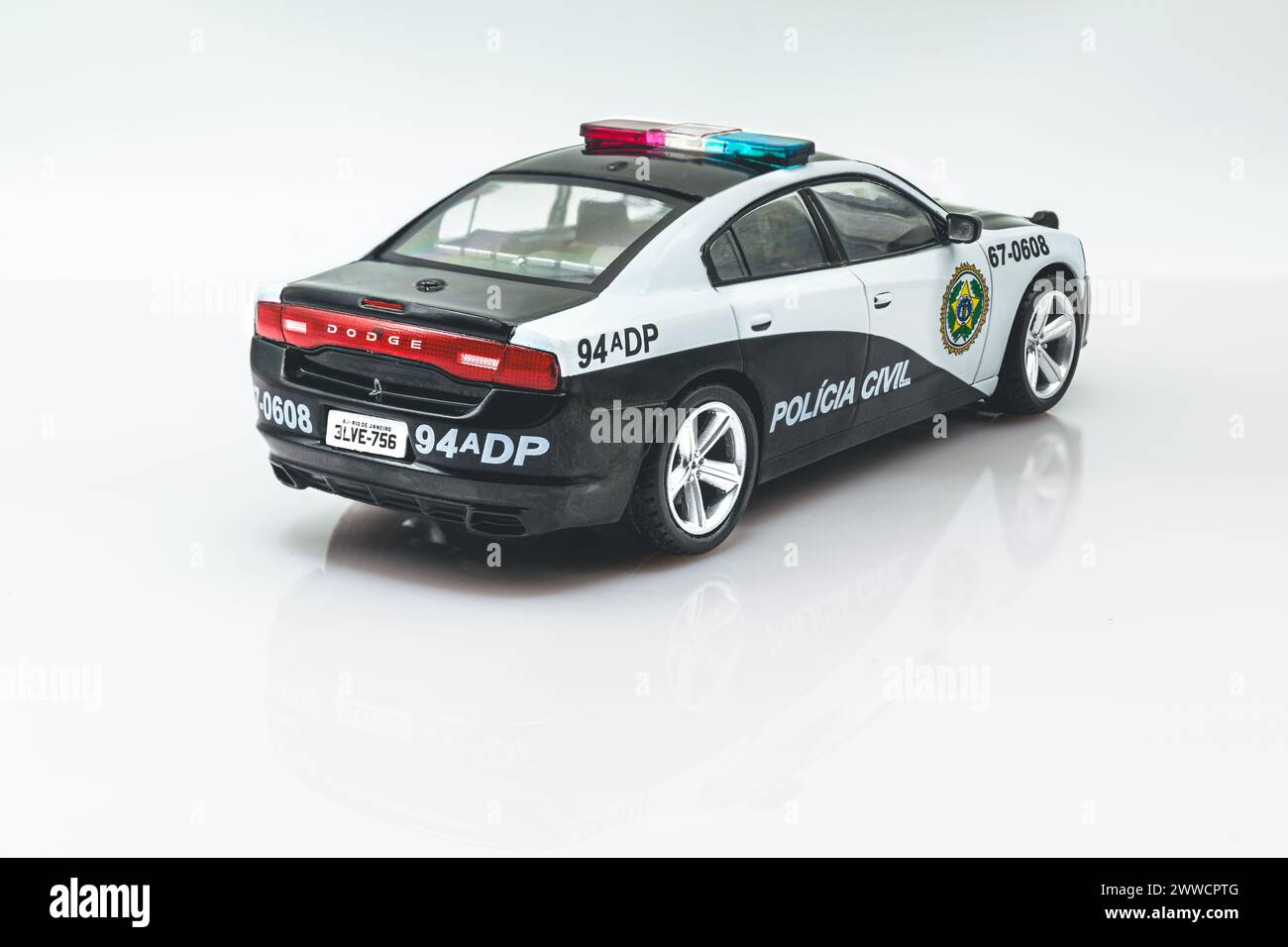 Fast&Furious Dodge Charger police car 1:43 model car, rear view, white ...