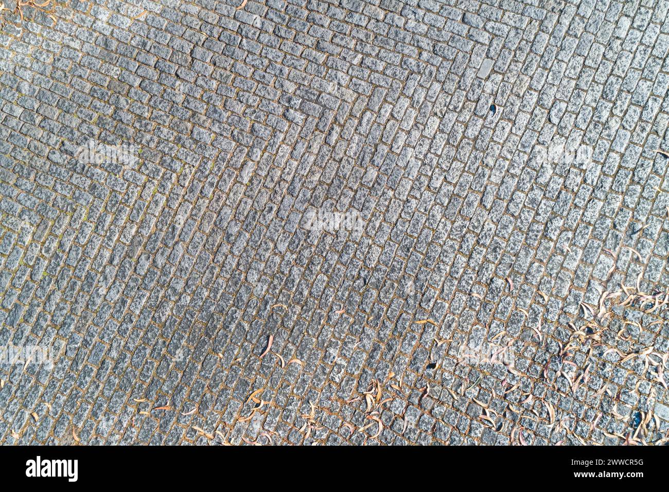 Cobblestone road top view hi-res stock photography and images - Alamy