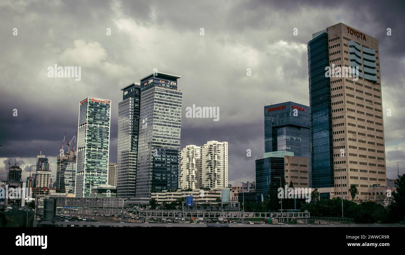 Tel Aviv, Israel – January 14, 2024 Cityscape of Tel Aviv, iconic city ...