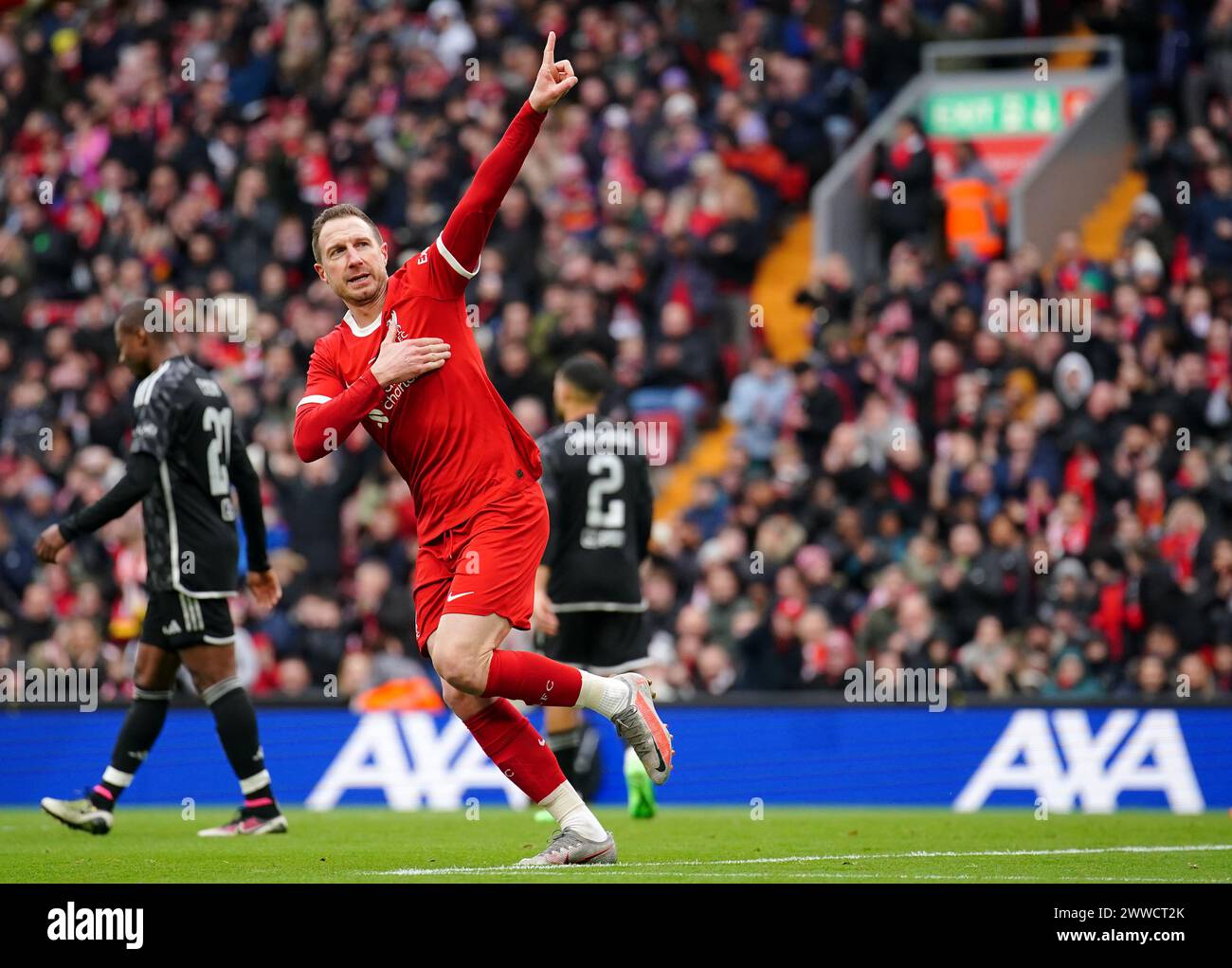 Liverpool Legends' Gregory Vignal celebrates scoring during the LFC ...