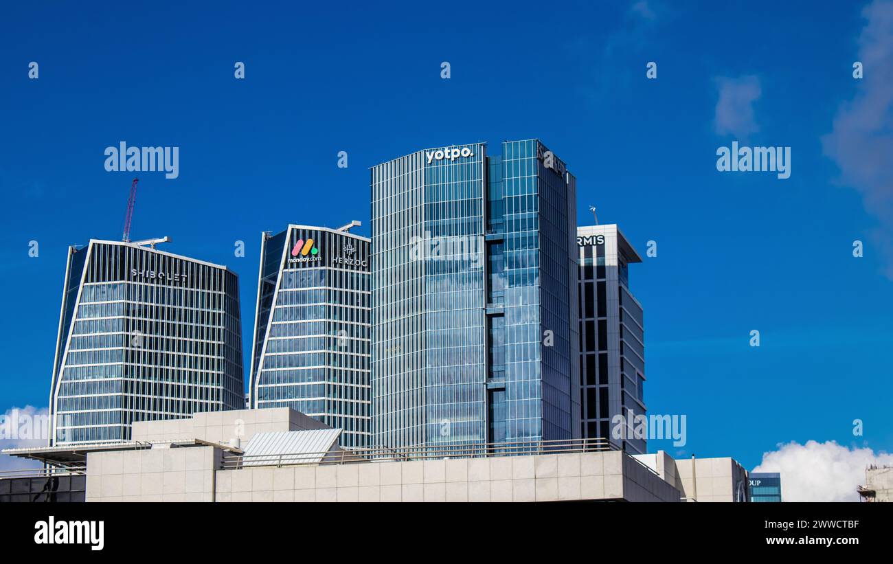 Tel Aviv, Israel – January 3, 2024 Cityscape of Tel Aviv, iconic city ...