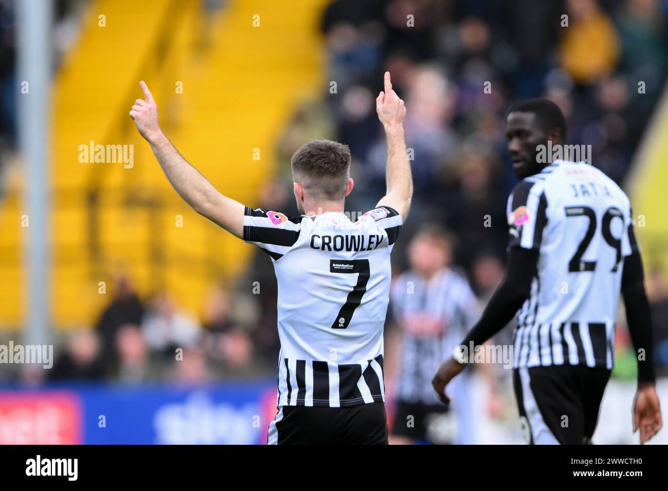 Nottingham on Saturday 23rd March 2024. Dan Crowley of Notts County ...