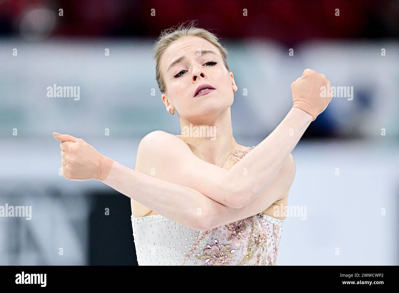 Anastasia GUBANOVA (GEO), during Women Free Skating, at the ISU World ...