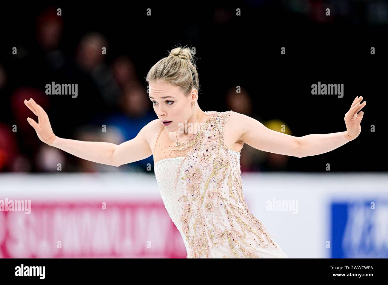 Anastasia GUBANOVA (GEO), during Women Free Skating, at the ISU World ...