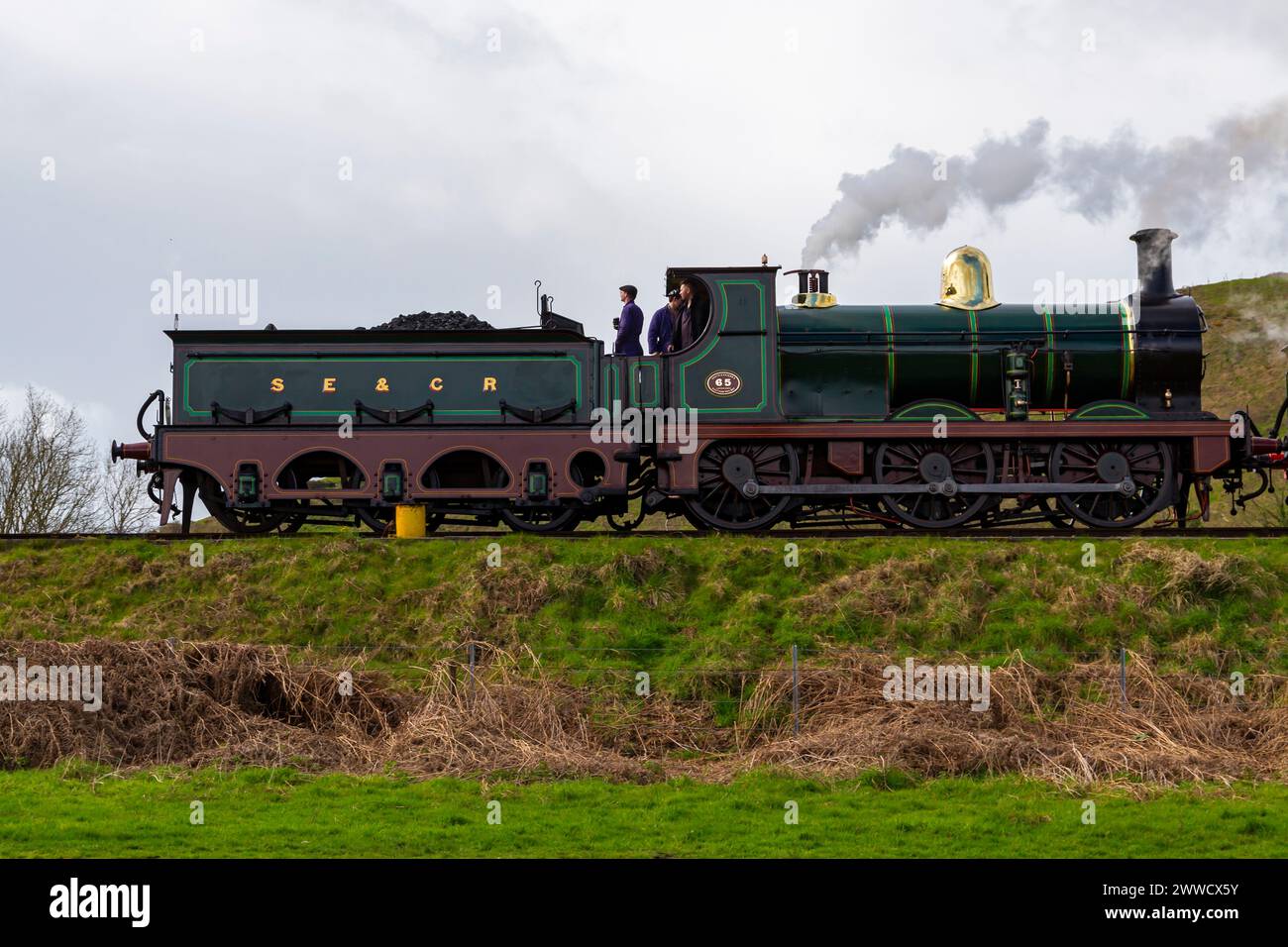 Corfe Castle, Dorset, UK. 23rd March 2024.. Swanage Railway Victoria ...