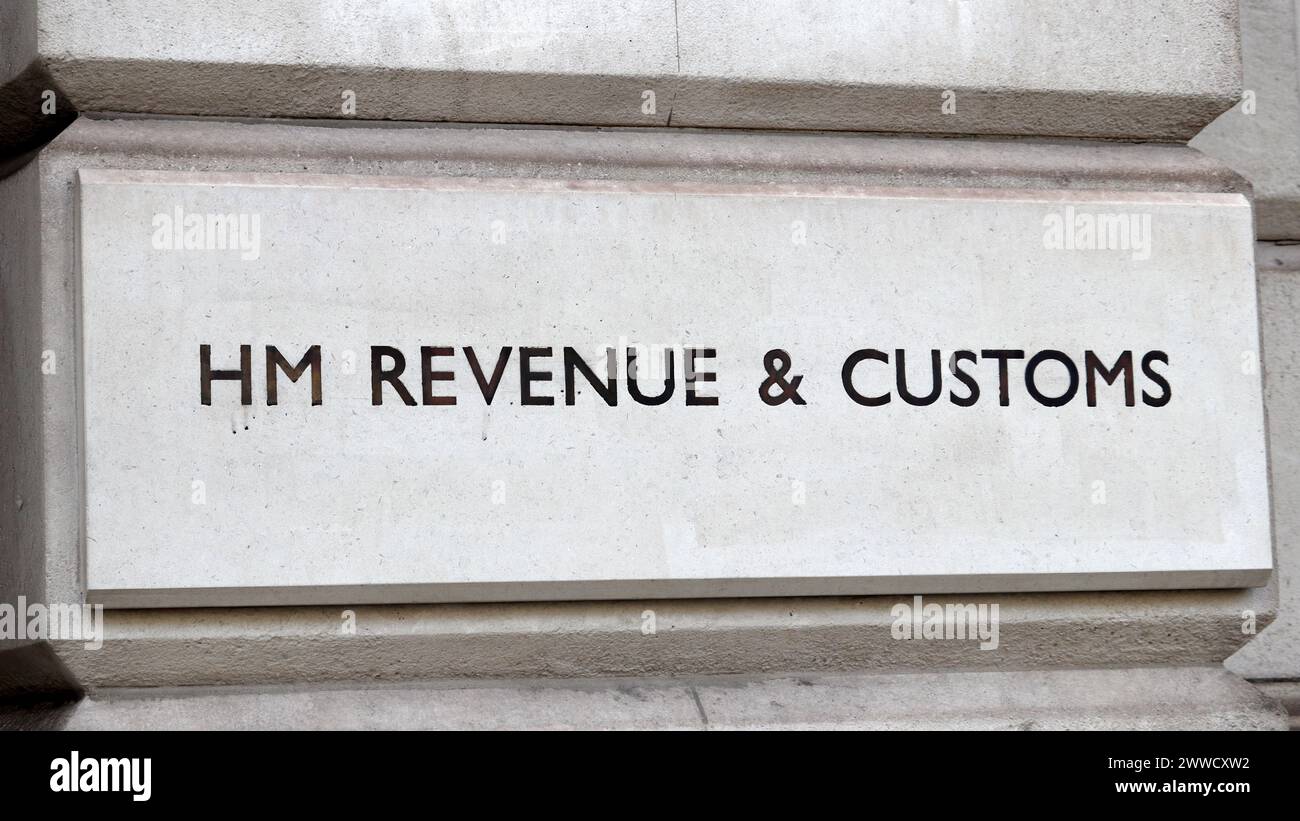 Sign of HM Revenue and Customs in London Stock Photo - Alamy