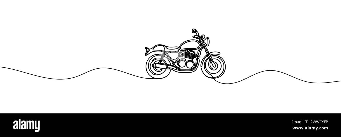 One continuous line drawing of a motorcycle Stock Vector Image & Art ...