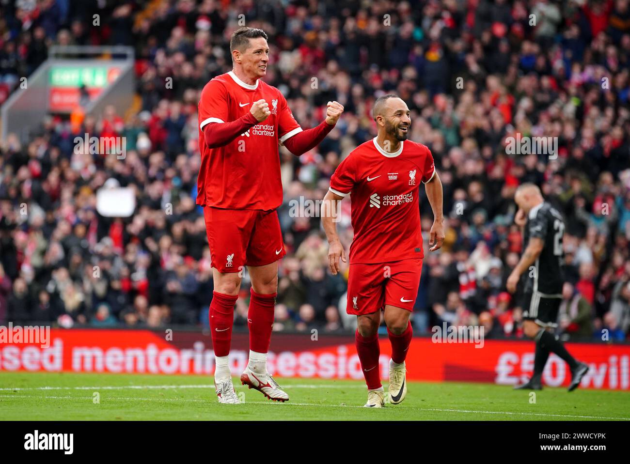 Liverpool Legends' Fernando Torres celebrates scoring his sides fourth ...