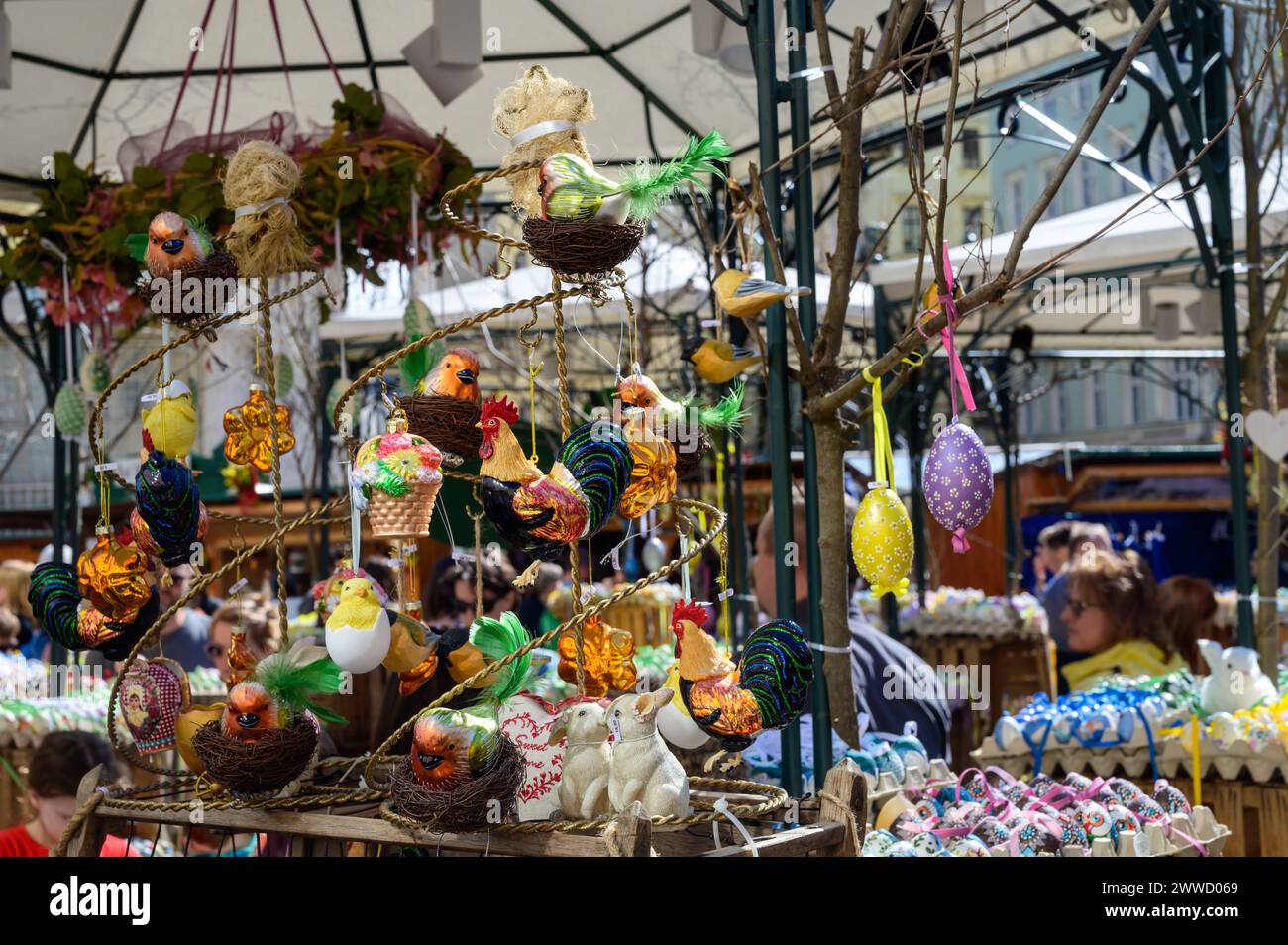 vienna, austria, 23 march 2024, easter marketat the place freyung ...