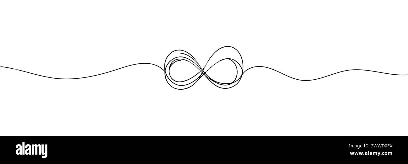 the infinity sign is drawn in one line style. Vector illustration Stock ...