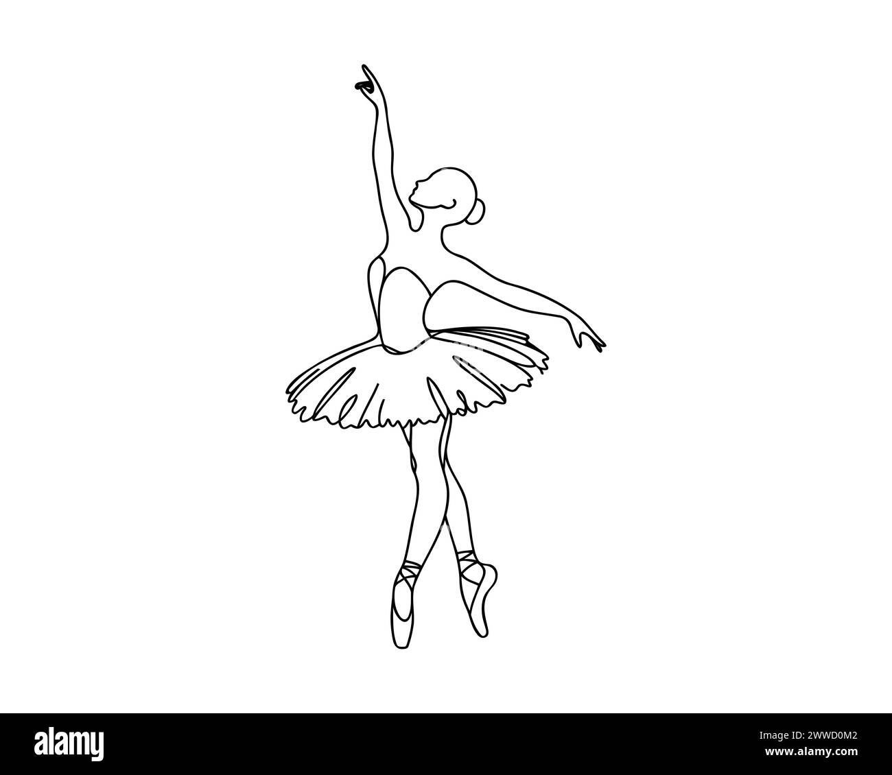 continuous line drawing of woman ballet dancer Stock Vector Image & Art ...