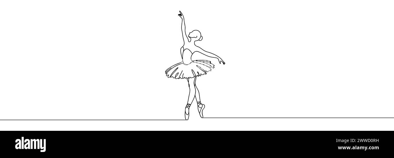 continuous line drawing of woman ballet dancer Stock Vector Image & Art ...