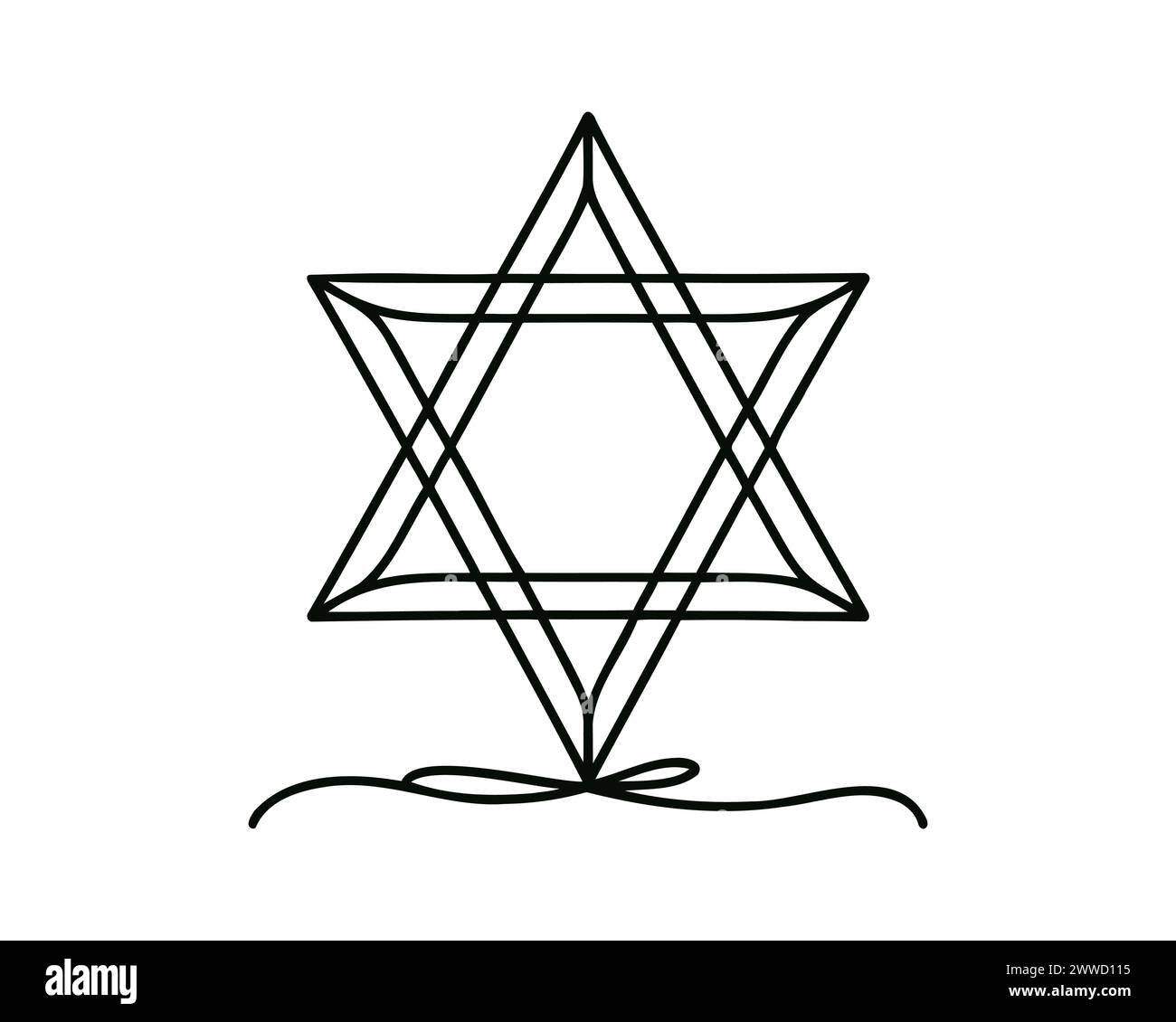 One continuous line draws the star of david Stock Vector Image & Art ...