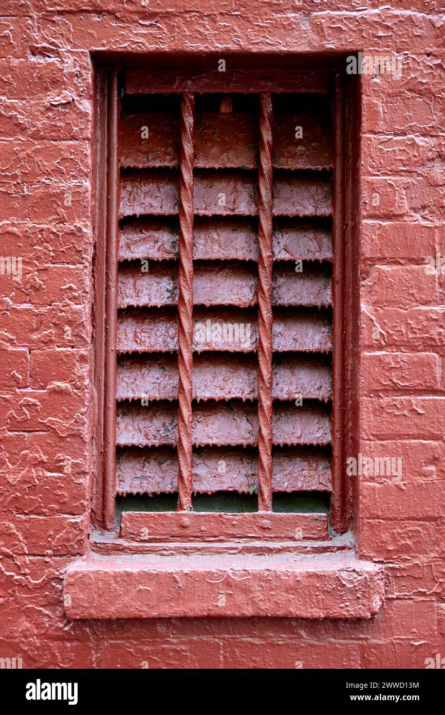 Drip Dried Red Paint on a Metal Vent Stock Photo - Alamy