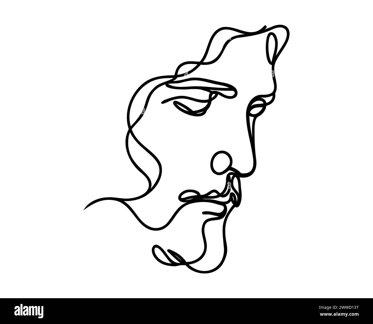 Continuous one line drawing of Jesus face Stock Vector Image & Art - Alamy