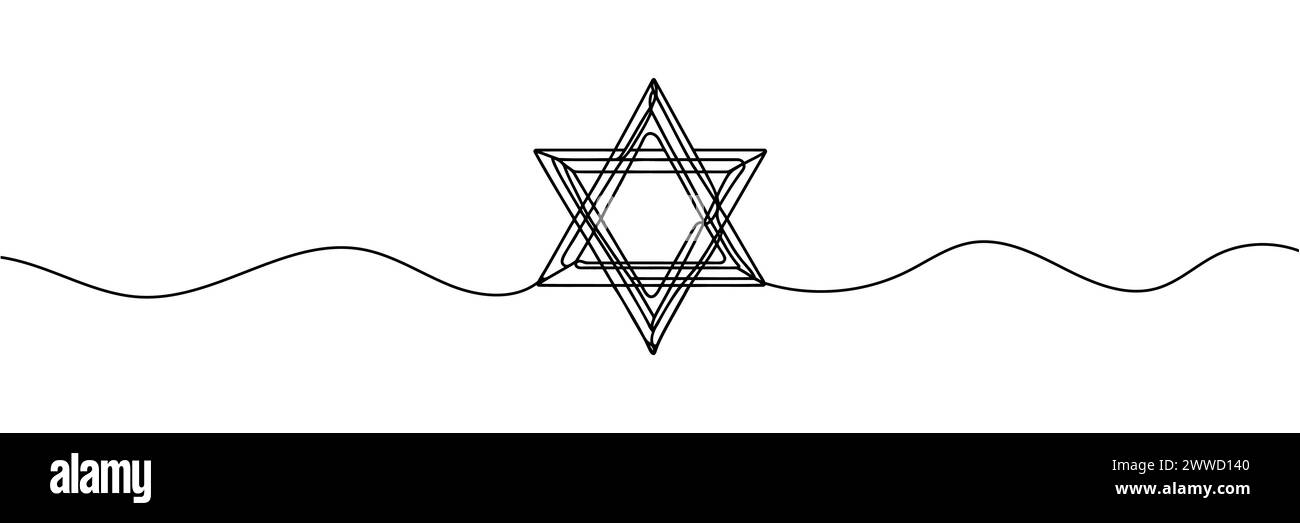 One continuous line draws the star of david Stock Vector Image & Art ...