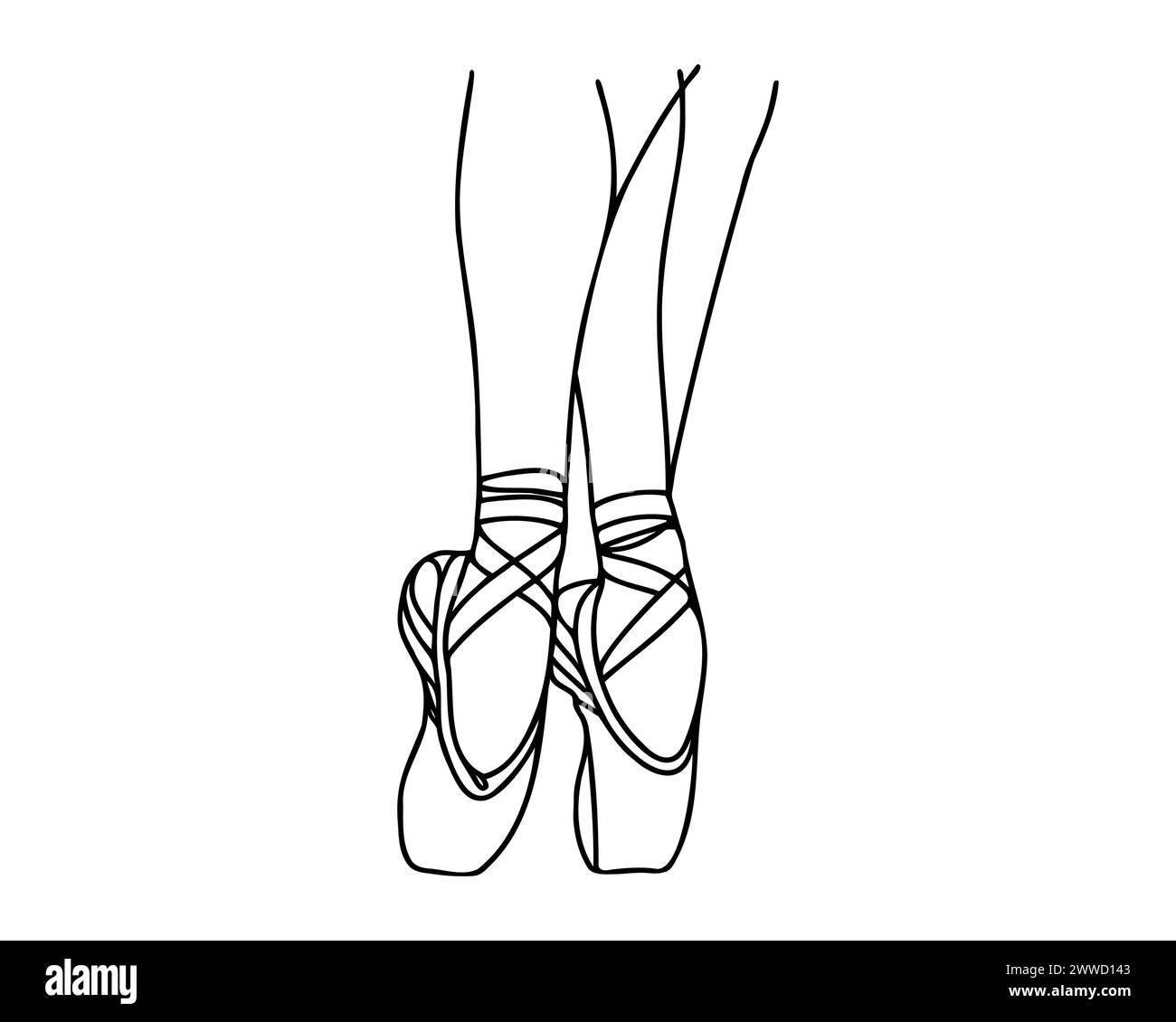 Feet ballerina one ballet pointe Stock Vector Images - Alamy