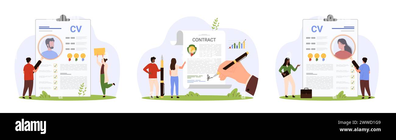 Employment document vacancy flat hi-res stock photography and images ...