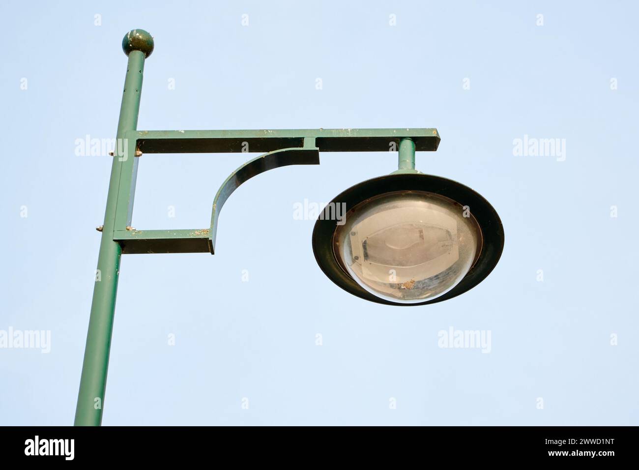 Green Streetlamp in Rural France Stock Photo - Alamy