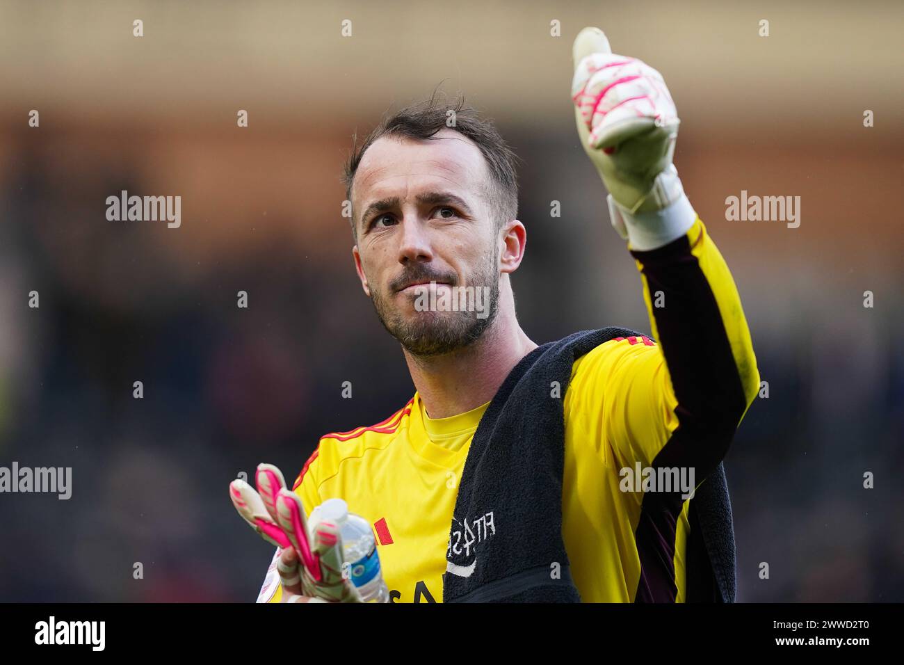 Salford City's Alex Cairns celebrates victory during the Sky Bet League ...