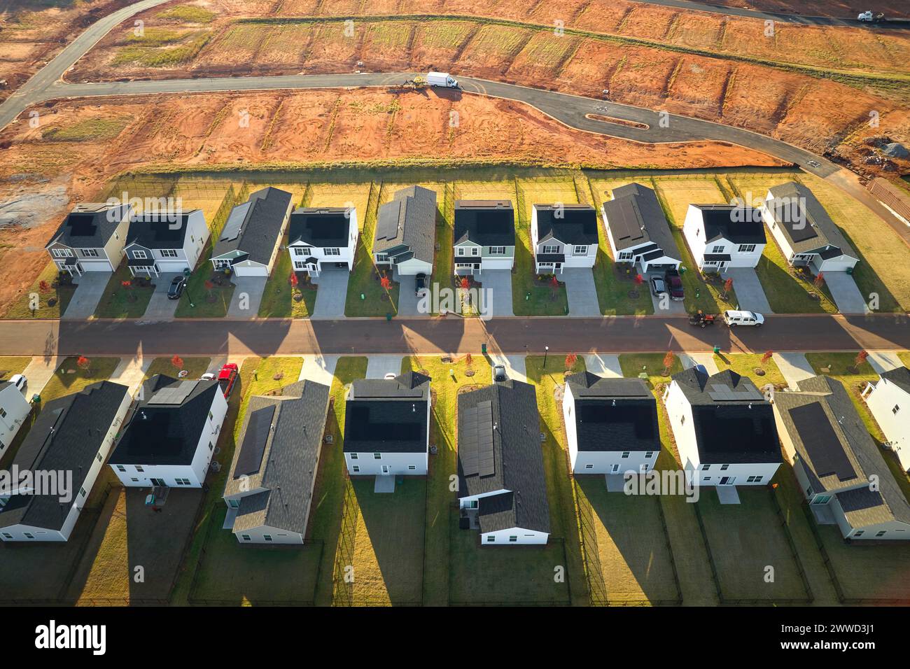 Ground prepared for building of new residential houses in South ...