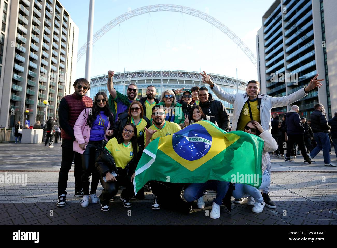Brazil fans on Wembley Way ahead of the international friendly match at ...