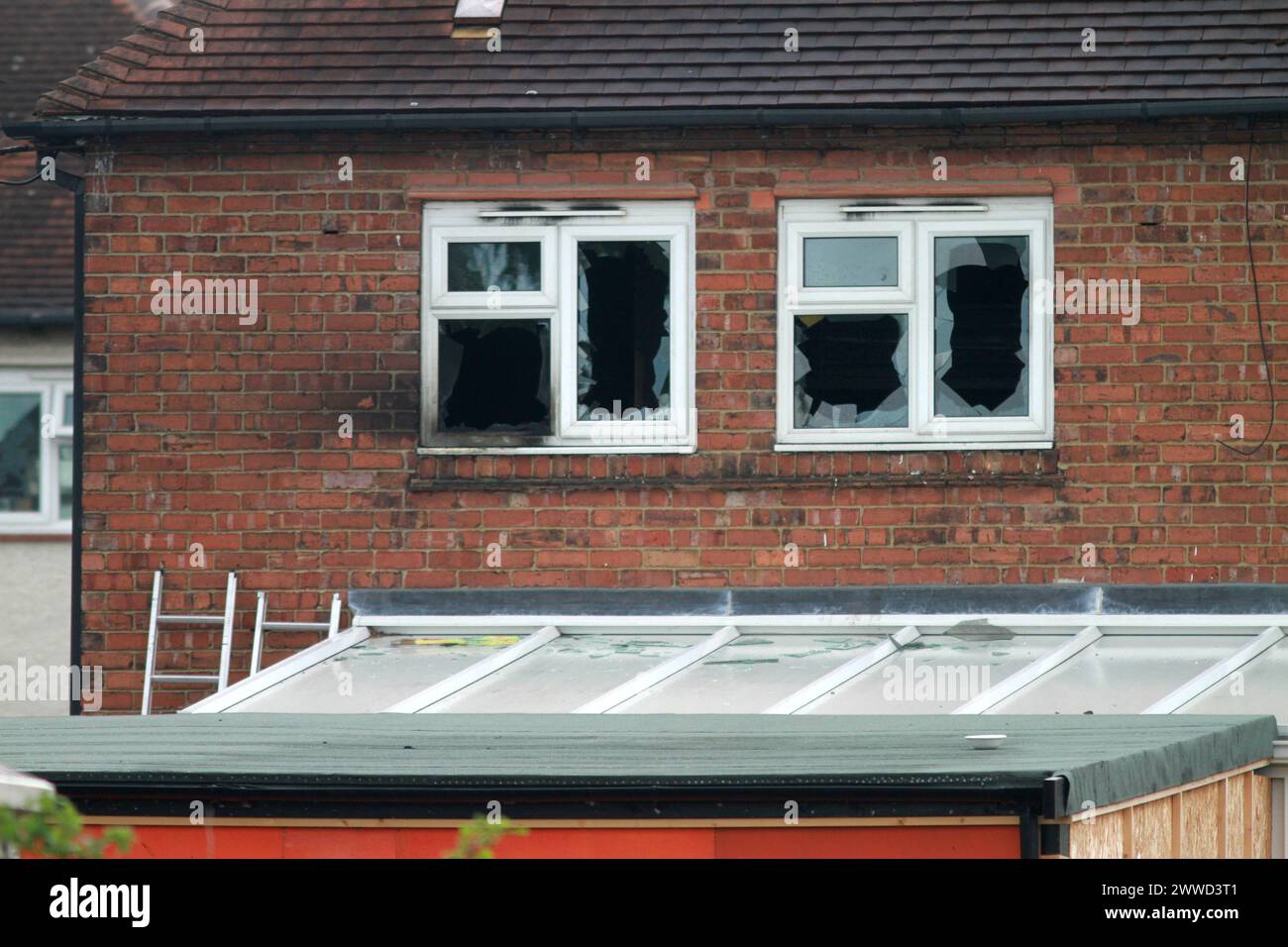 11/05/2012..The scene in Victory Road, Allenton, Derby where five ...