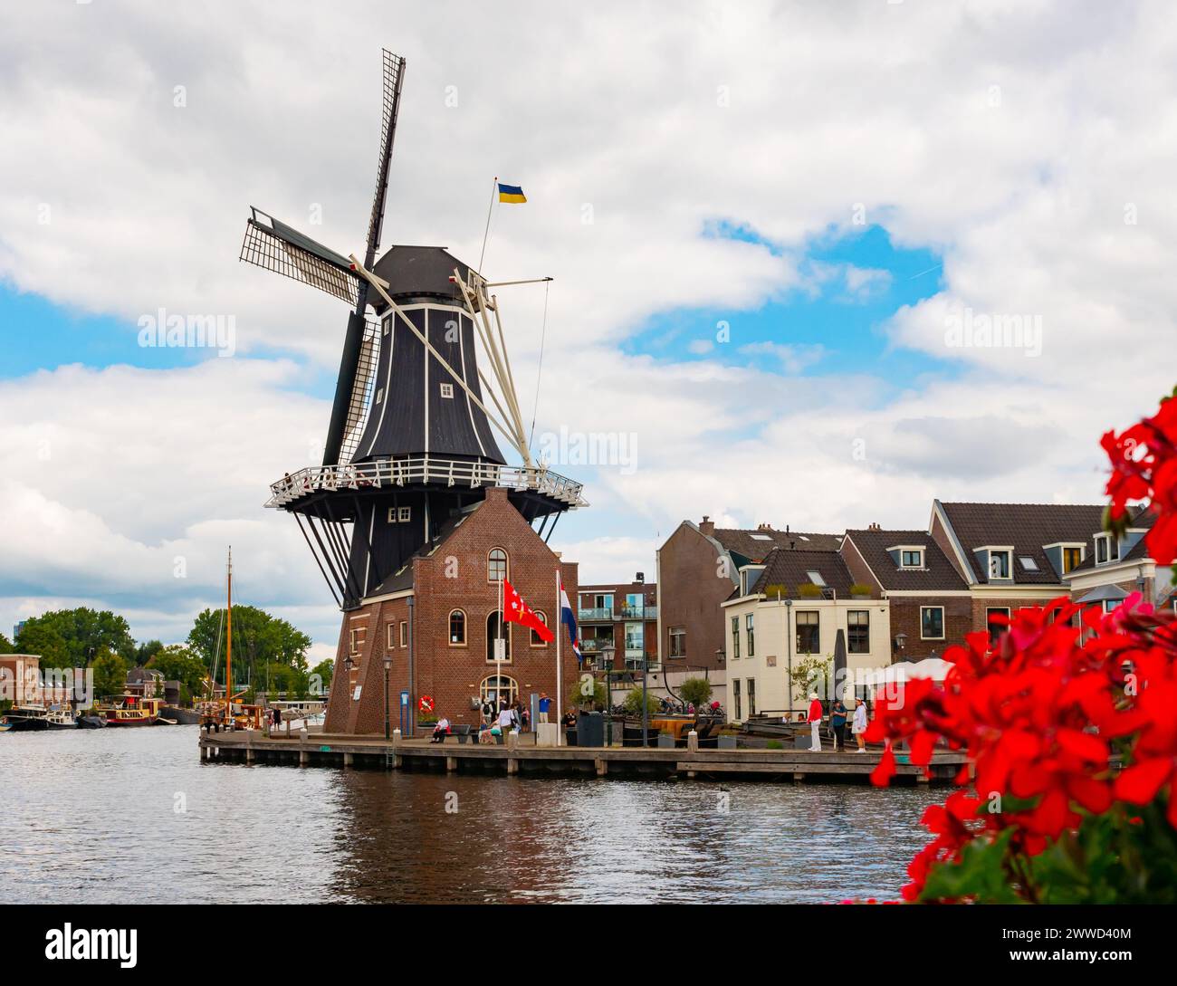 Medieval Adriaan windmill in Haarlem, Netherland Stock Photo - Alamy