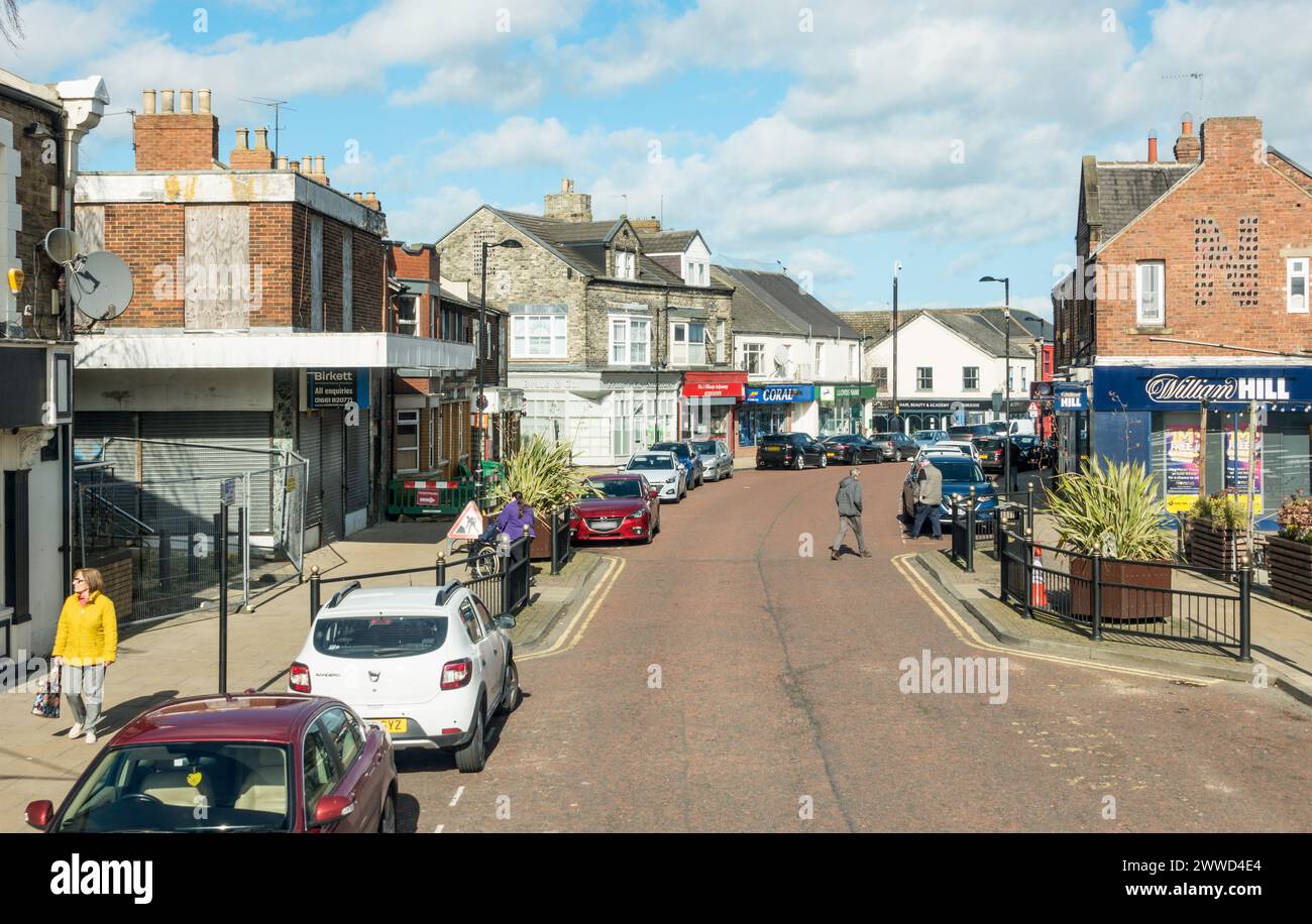 A view along Cheapside in Spennymoor town centre, Co. Durham, England ...
