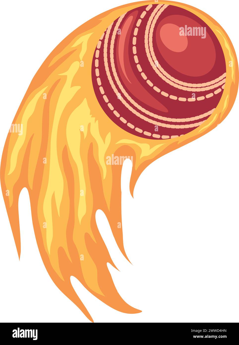 Illustration cricket sports ball fire hi-res stock photography and ...