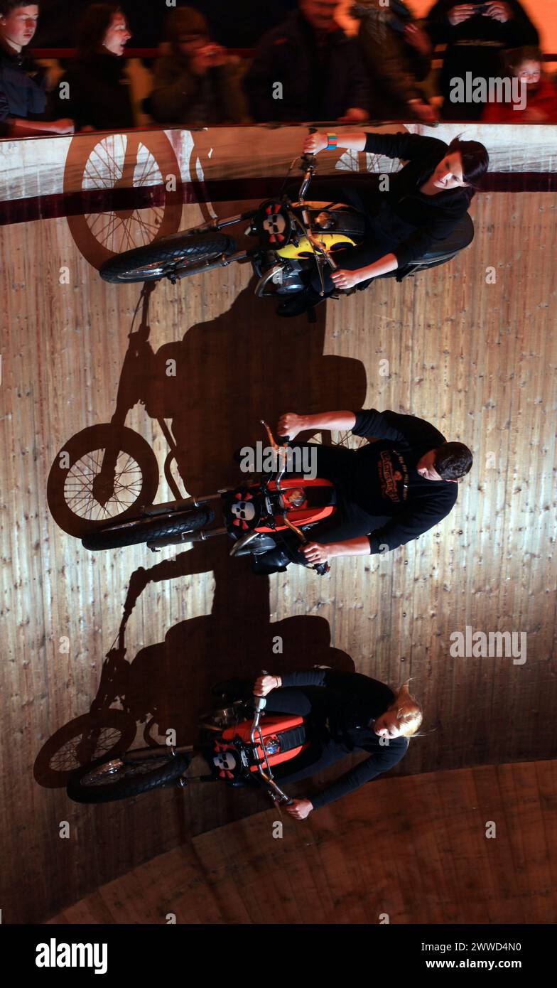 29/04/2012. ..Jaimi Tyrrell (top) and Kerri Cameron, ride the Wall of ...