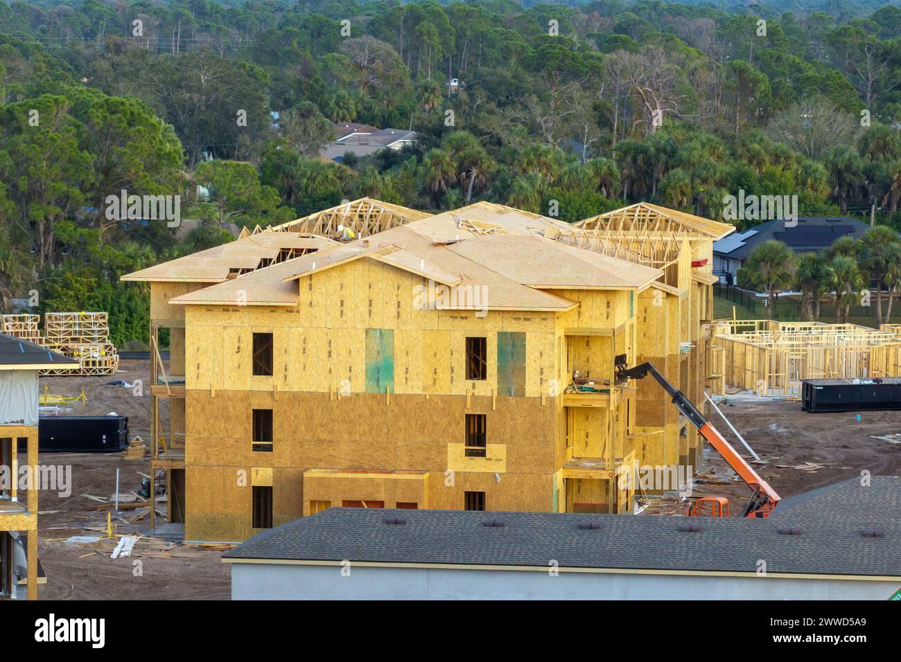 Development of residential housing in American suburbs. Unfinished ...