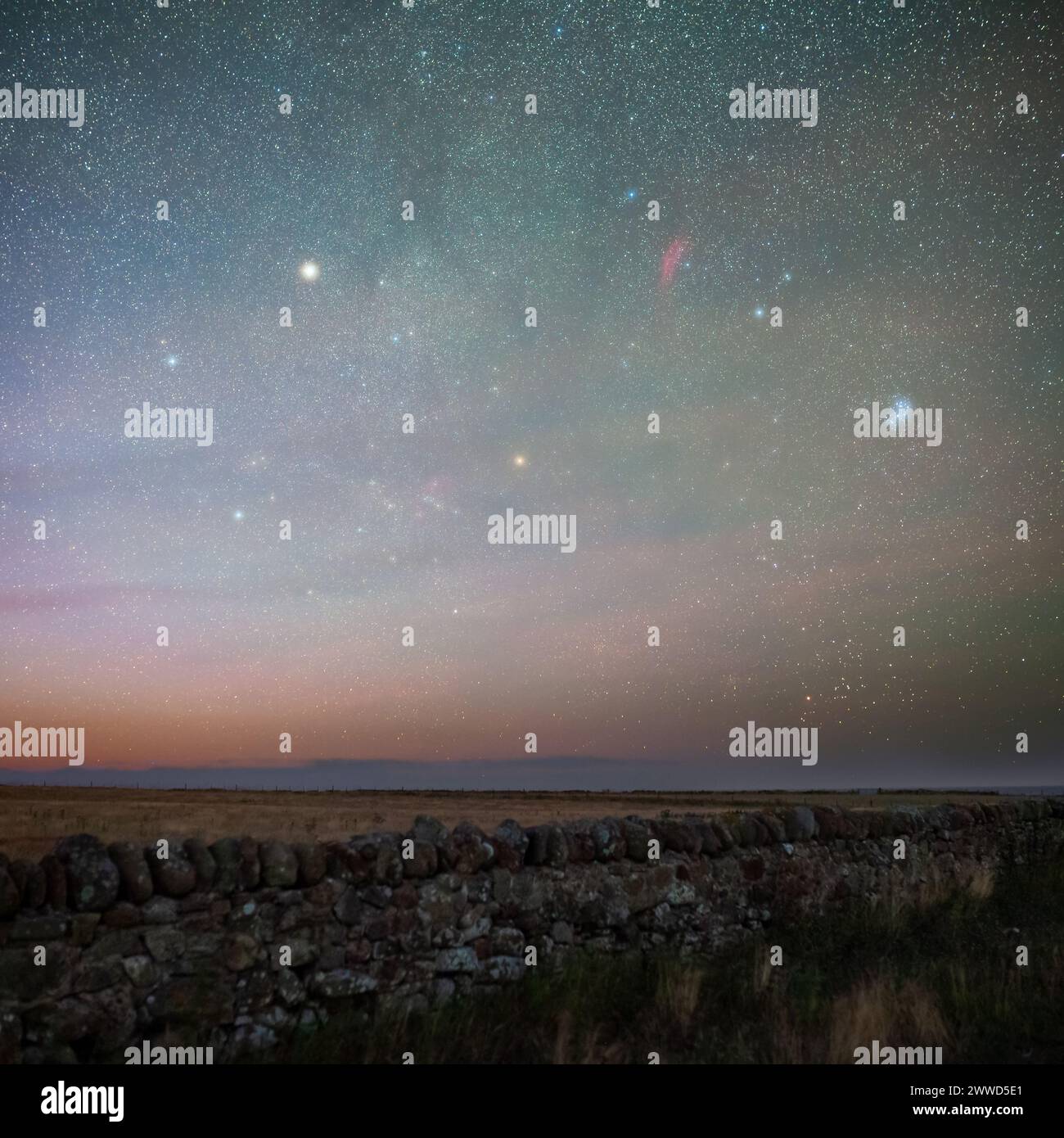Hazy night sky from Holy Island/Lindisfarne Stock Photo - Alamy